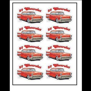 Wall Decor | 1957 Chevy Chevrolet Laminated Stickers 475 | Poshmark